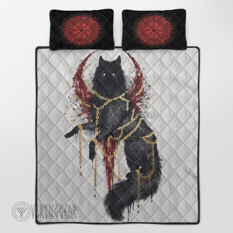 Fenrir Graphic Viking Quilt Set
