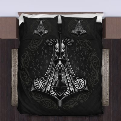 Viking Quilt Set Thor's Hammer Mjolnir
